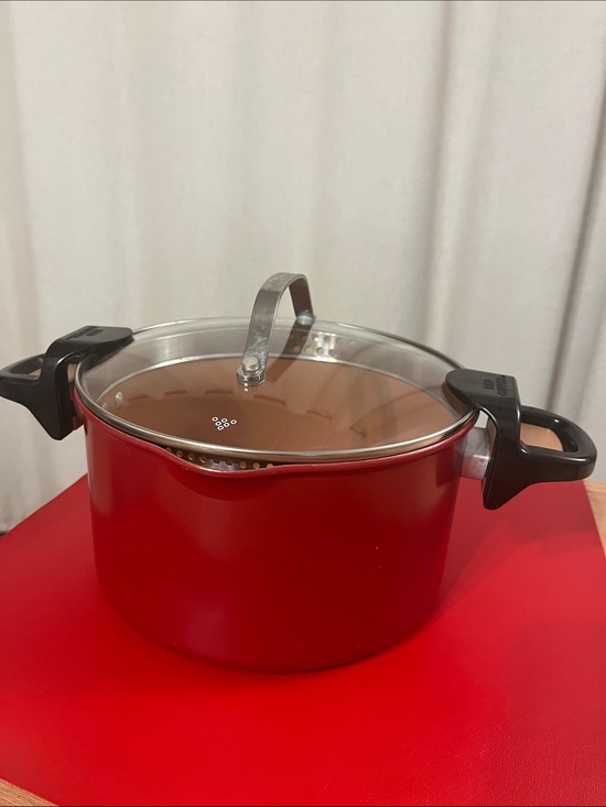 Kitchen | Red Copper Better Pasta Pot By Bulbhead Locking Handles And ...